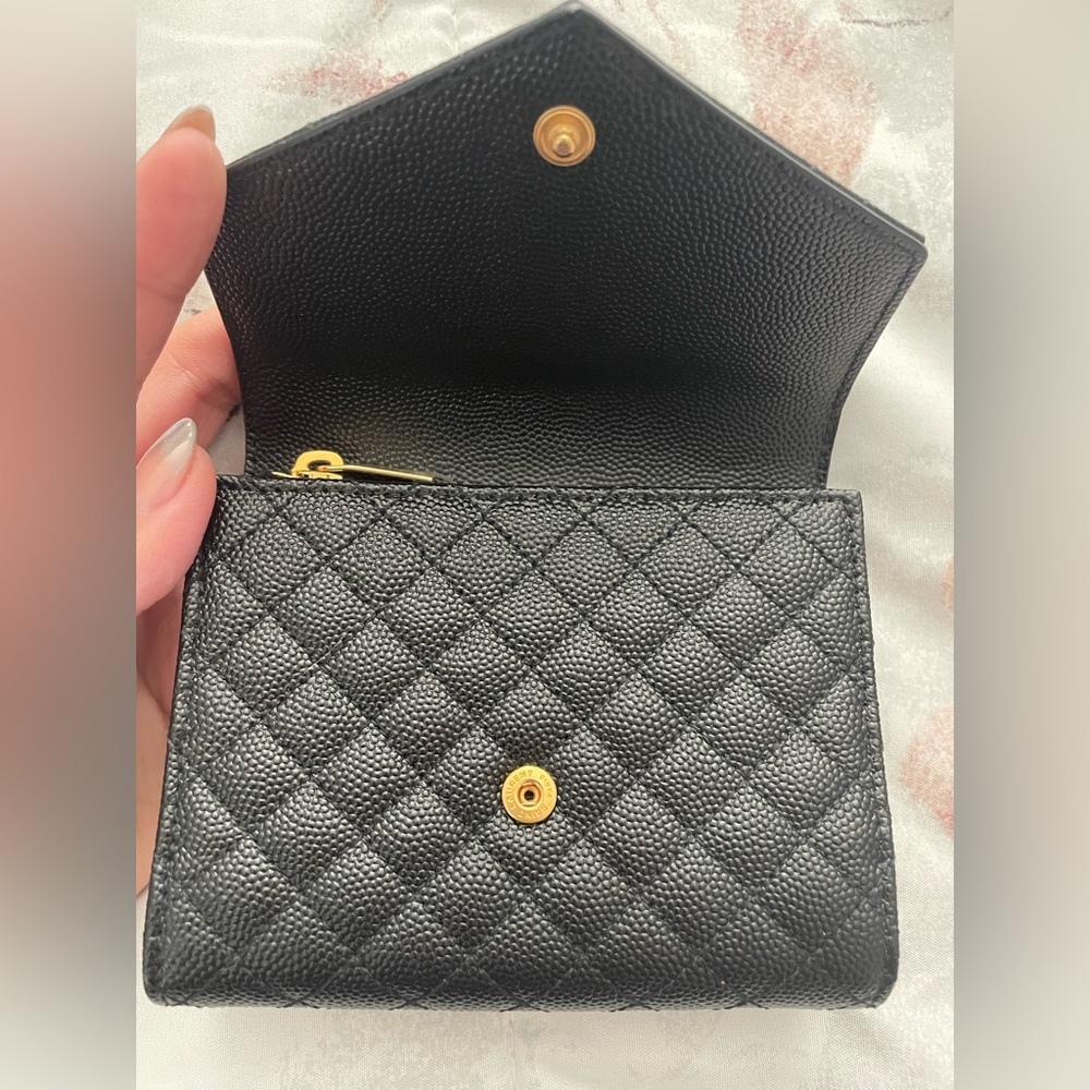 Ysl Envelope Compact Tri Fold Wallet - Gem